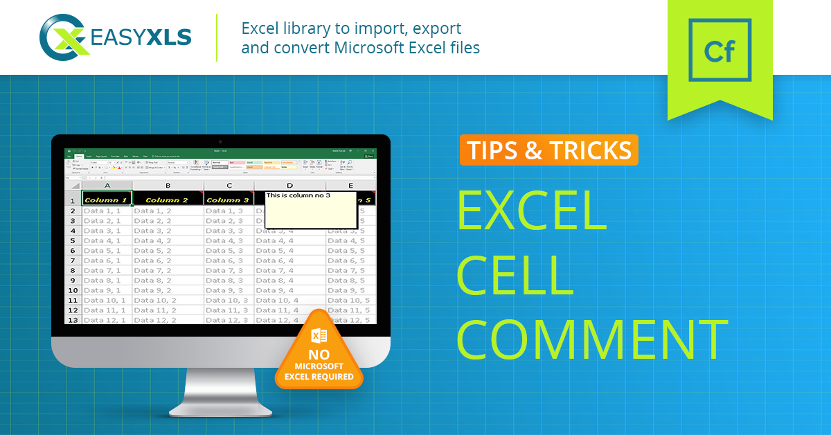 Add comments to Excel cell in ColdFusion | EasyXLS Guide