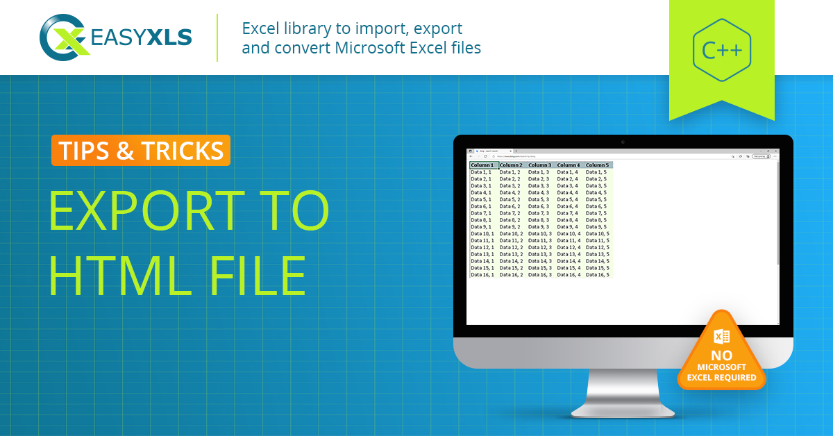 Export Data To Html File In C Easyxls Guide