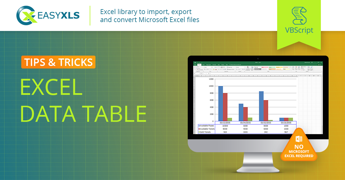 Excel Chart Data Table In VBScript EasyXLS Guide